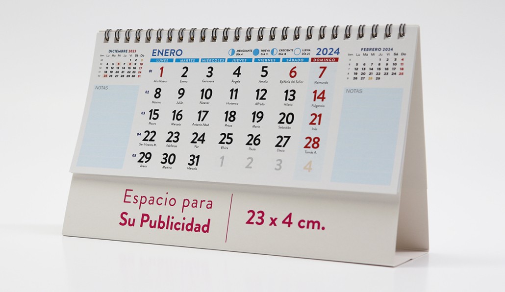 Calendario sobremesa notas - Calendarios Personalizados